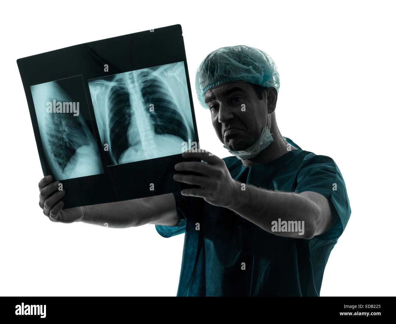 ein Mann Arzt Chirurg Radiologe medizinische Untersuchung Lunge Torso ...