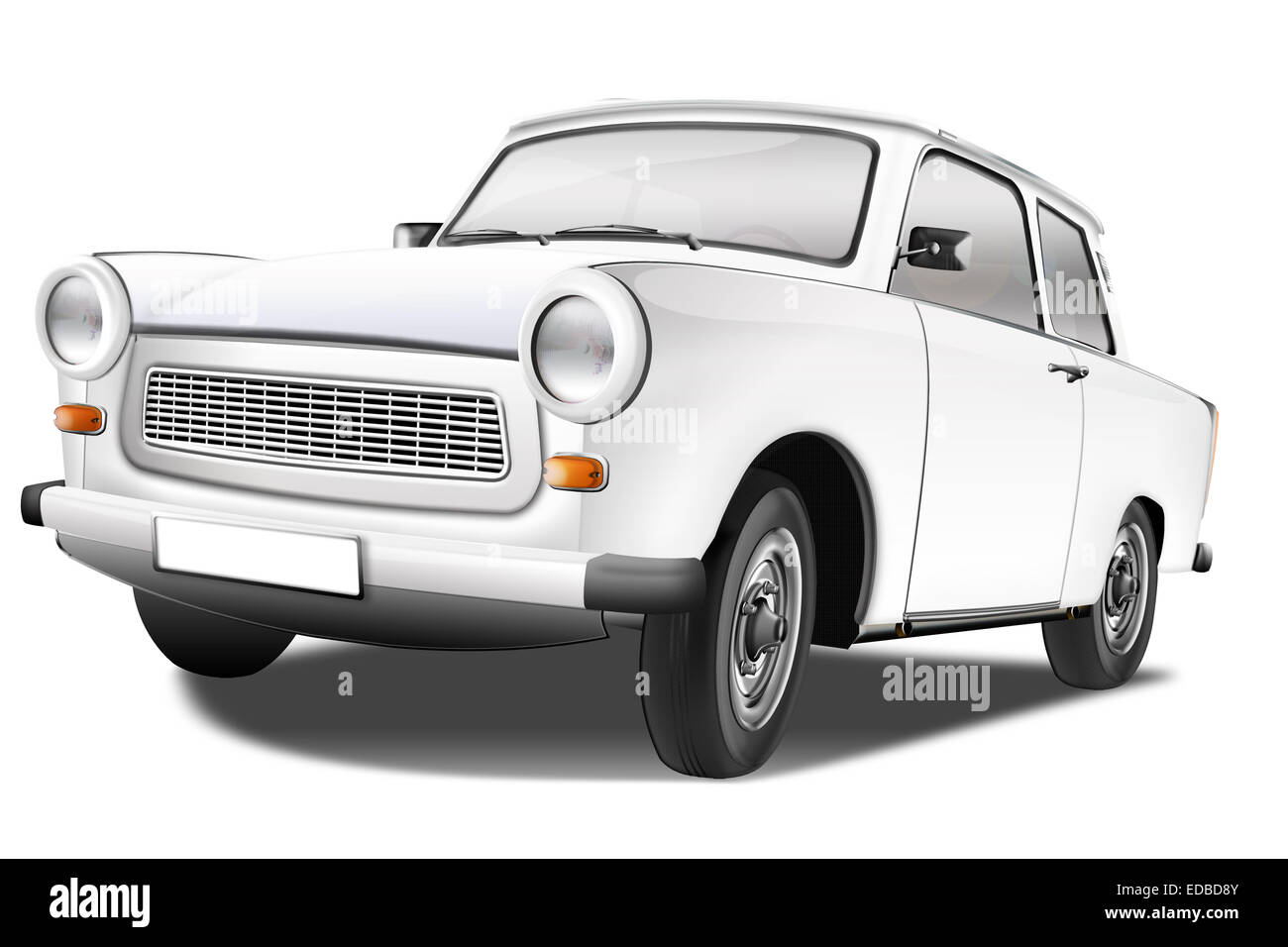 Trabant 601, DDR Auto, weißen Oldtimer, illustration Stockfotografie ...