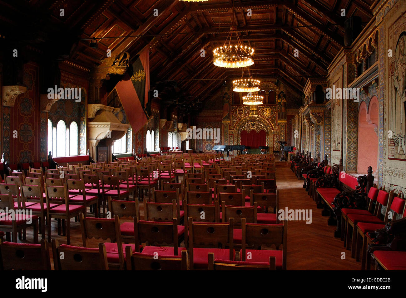Der Knight s-Halle der Wartburg. Wartburg ist eine Burg in der Nähe von ...