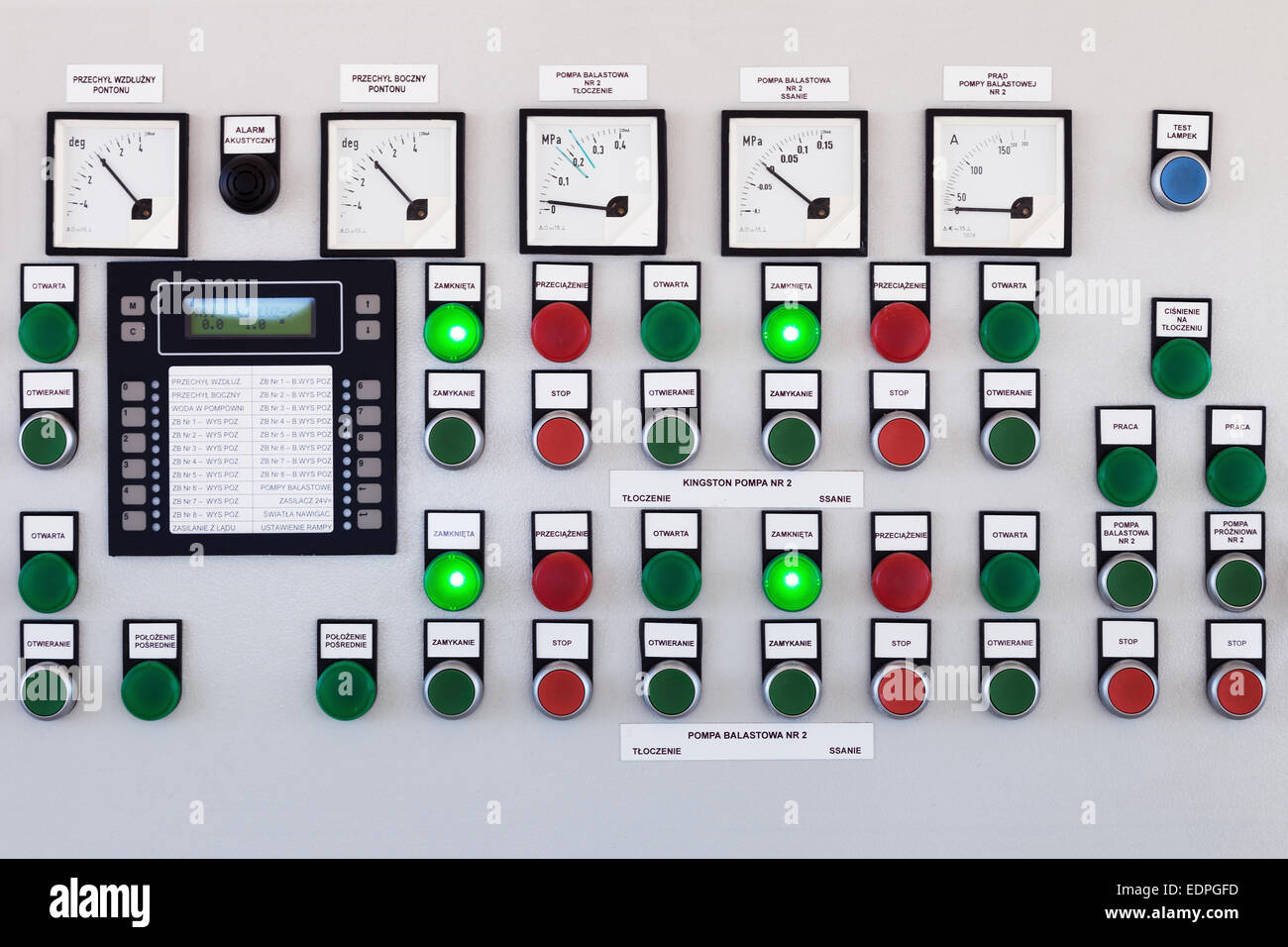 Viele Knöpfe und Schalter - Control-Panel in einer Maschine Stockfoto ...