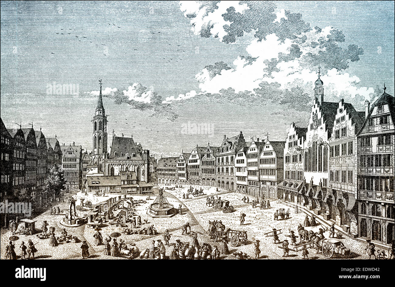 Historische Stadtbild, den Liebfrauenberg Platz in Frankfurt Am Main ...