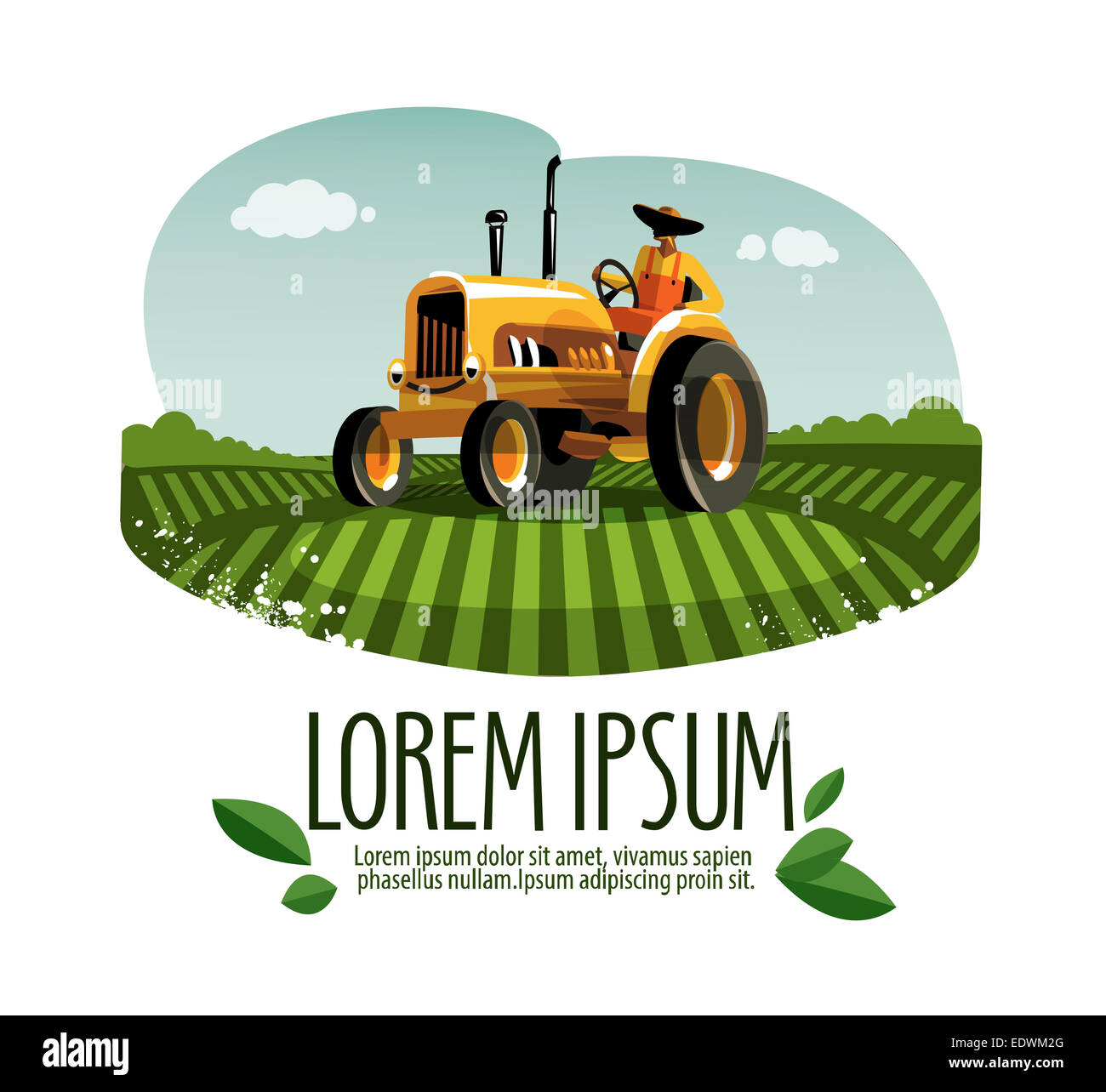 Traktor-Vektor-Logo-Design-Vorlage. Ernte oder Bauernhof-Symbol ...