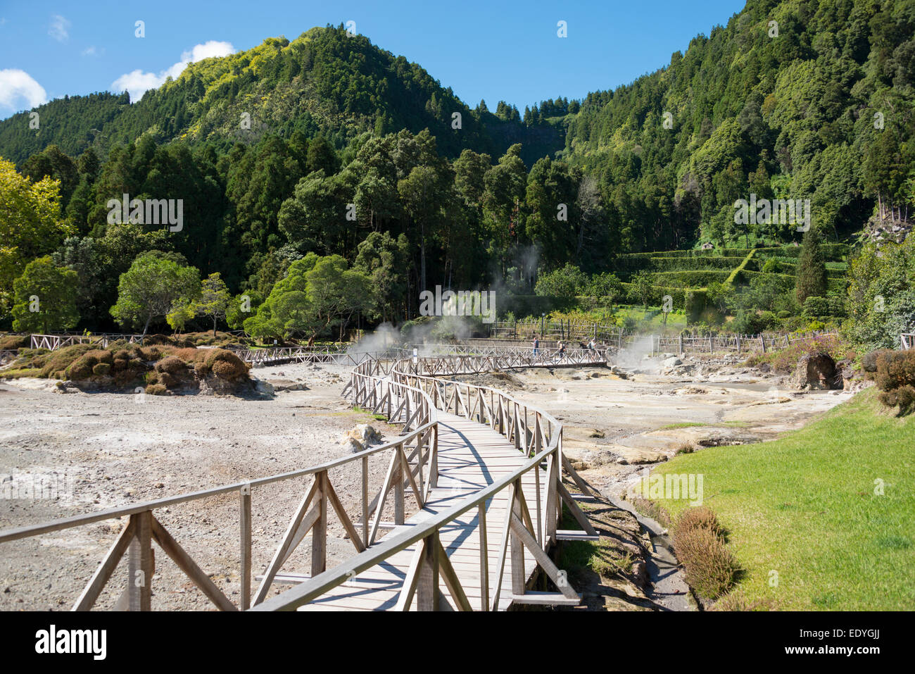 Caldeiras auf See Furnas, Furnas, Sao Miguel, Azoren, Portugal ...