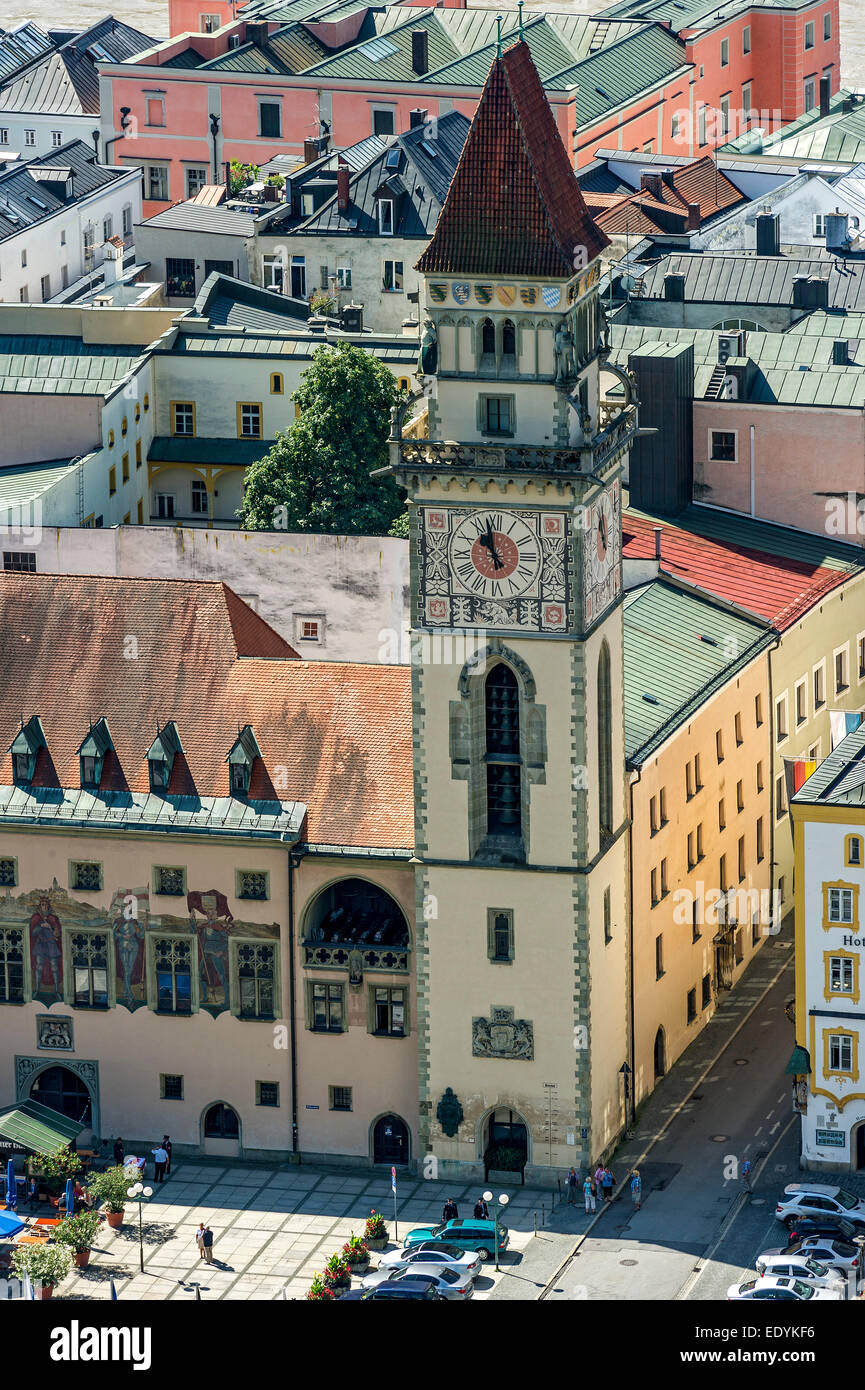 Rathaus und Turm Hall, Altstadt, Passau, untere Bayern, Bayern ...