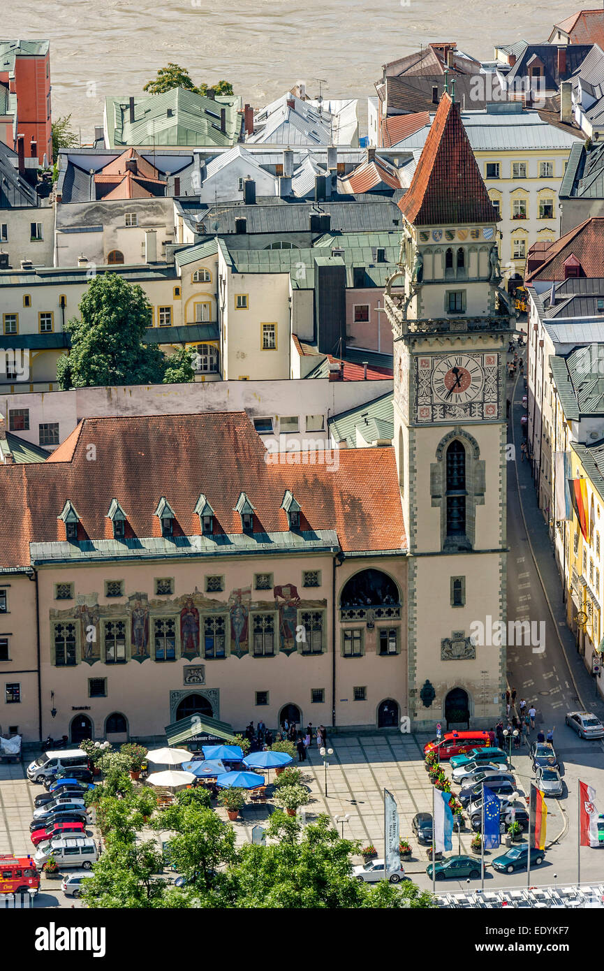 Rathaus und Turm Hall, Altstadt, Passau, untere Bayern, Bayern ...
