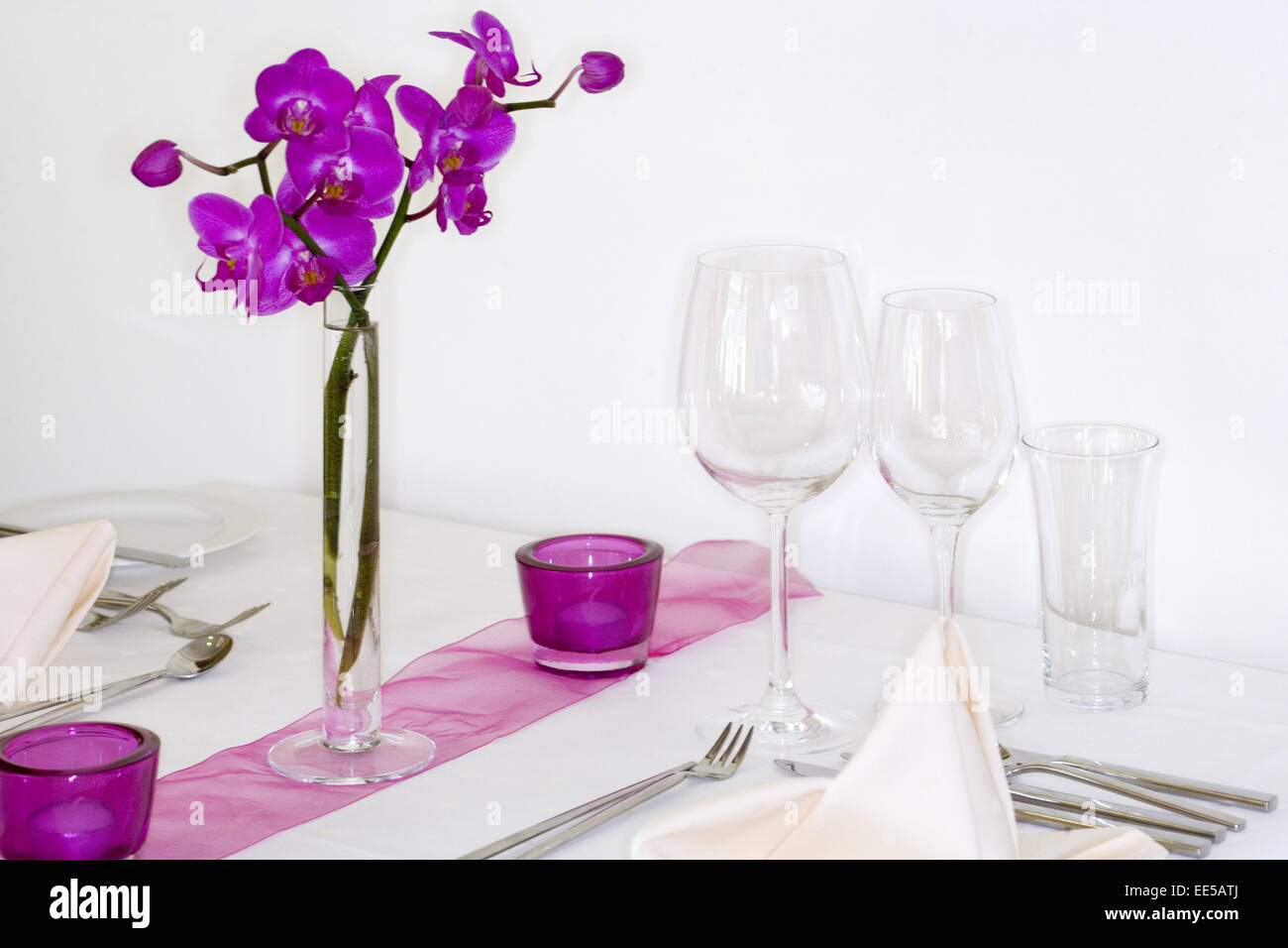 Tisch, Gedeckt, Festlich, Detail, Tischdeko, Tischdekoration, Glaeser ...