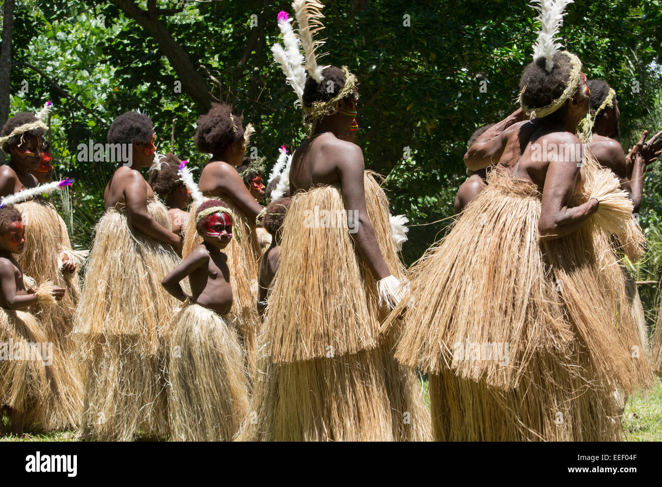 Melanesien, Vanuatu, Tanna Island. Traditionelle Begrüßung palm ...