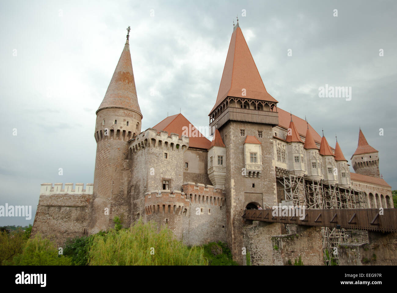 Hunyad Schlosses. Mittelalterliche Burg in Hunedoara, Siebenbürgen, Rumänien. Vajdahunyad ...