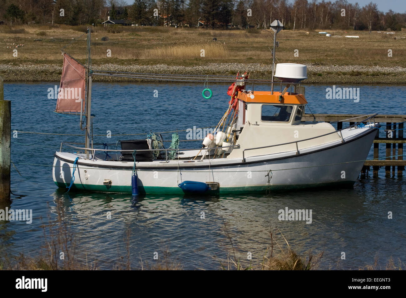 Kleinen Fischkutter am Norsminde in der Nähe von Aarhus, Dänemark ...