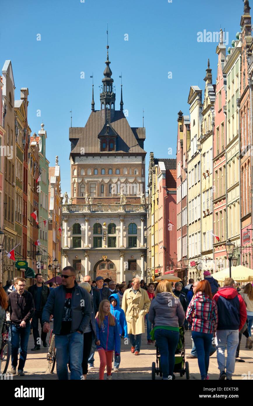 Danzig Polen. Die Altstadt. Westen entlang der Haupteinkaufsstraße der ...