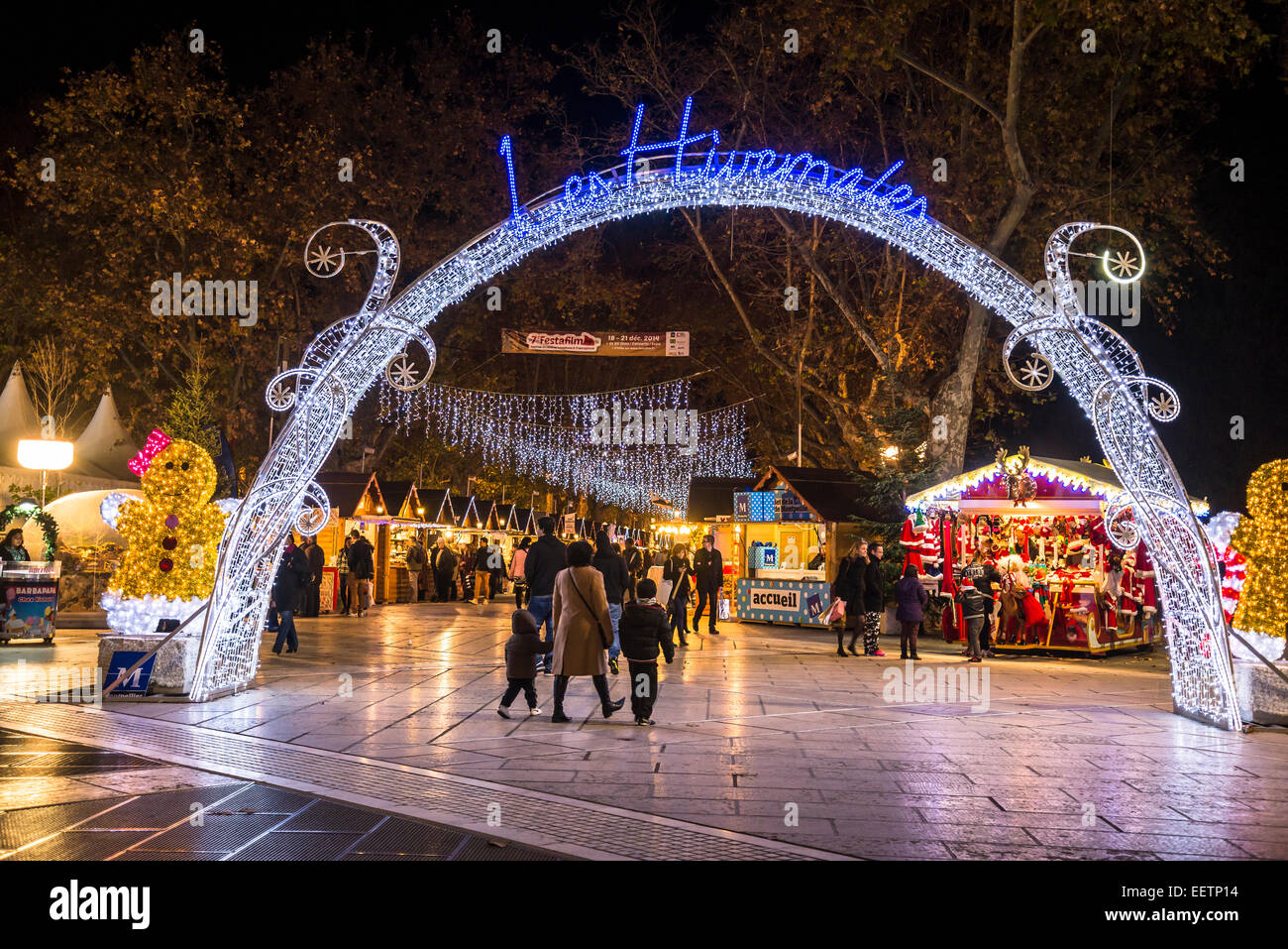 Christmas Market Montpellier Hérault Languedoc Roussillon Stockfotos ...