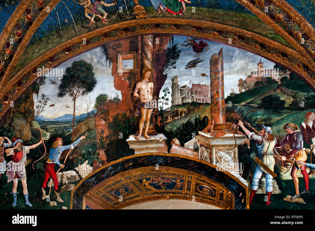 Das Martyrium des St. Sebastian Fresko Borgia Wohnungen, Halle der Heiligen Borgia Apartments ...