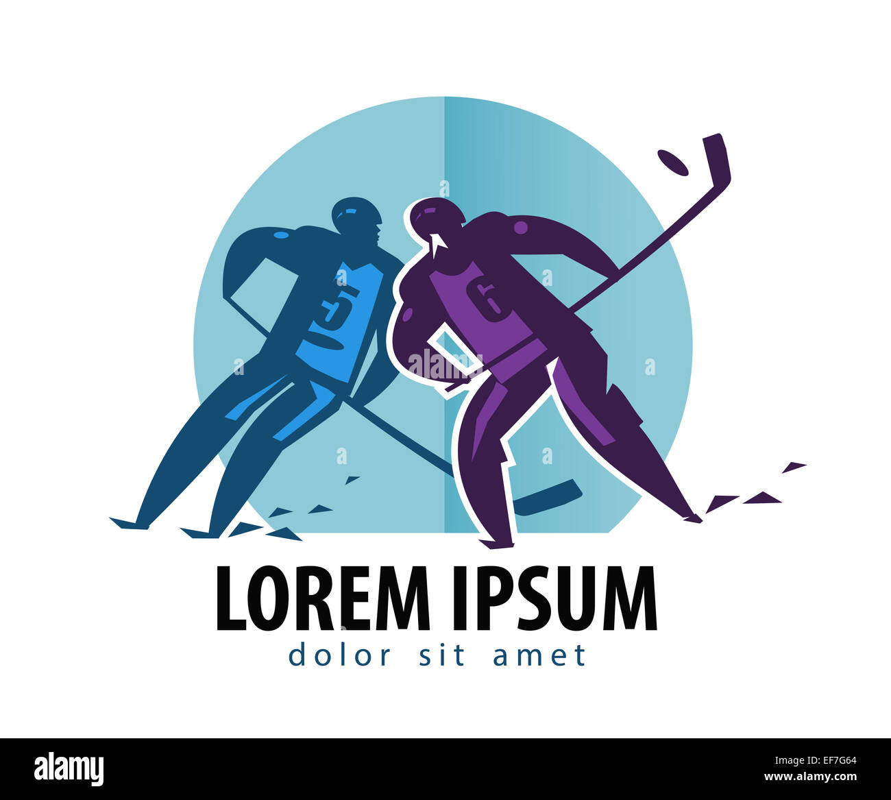 Eishockey-Vektor-Logo-Design-Vorlage. Eishockey-Spieler oder Sport ...