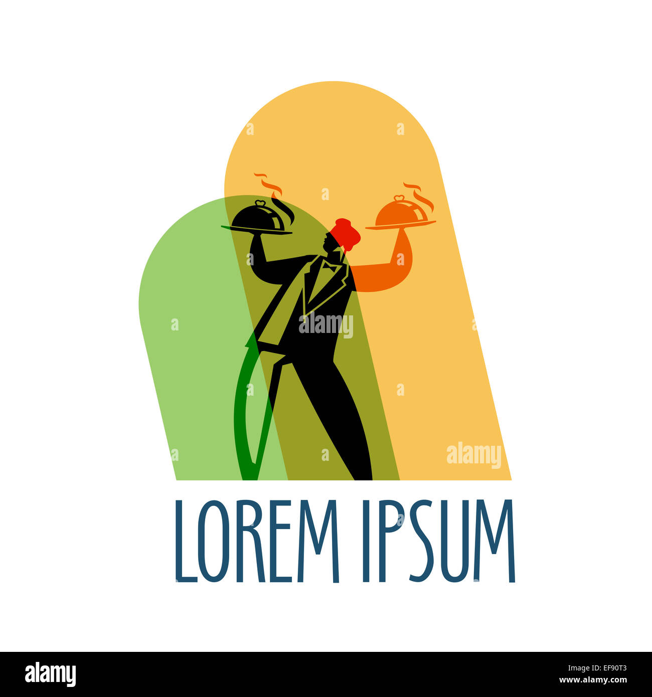 Restaurant-Logo-Design-Vorlage. Kellner oder Menü-Symbol ...