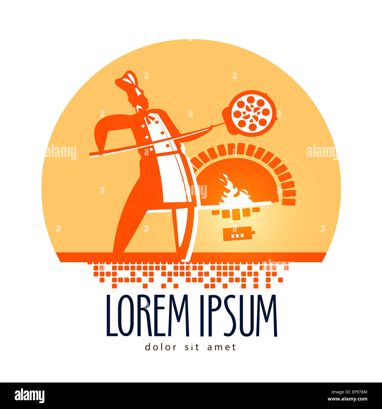 Bäckerei-Logo-Design-Vorlage. Backen oder Pizza-Symbol Stockfotografie ...