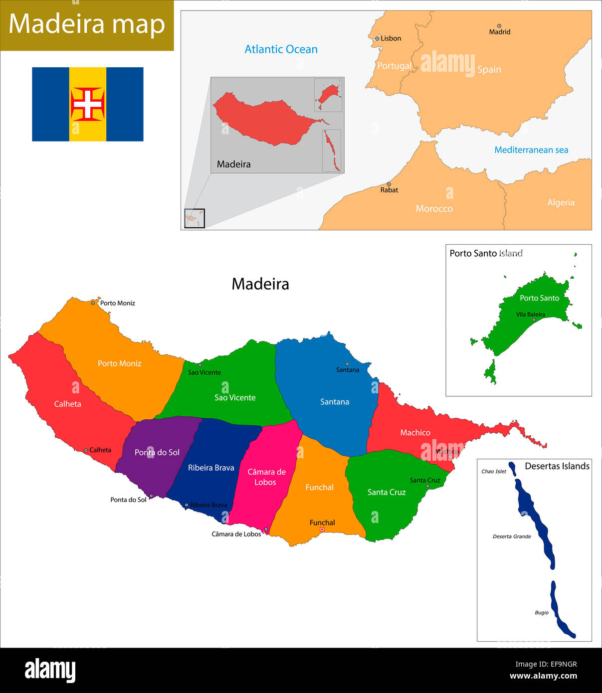 Karte Von Madeira Portugal Stockfotos und -bilder Kaufen - Alamy