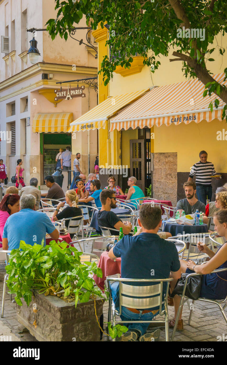 Kuba alten Havanna La Habana Vieja Calle Obispo Cafe Paris Bar Bistro ...