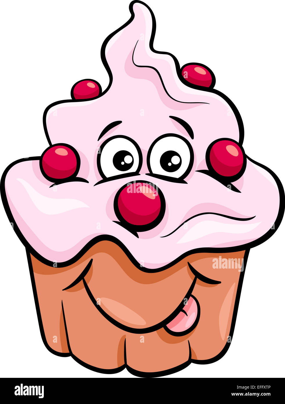 Cartoon-Illustration von süßen Cupcake oder Muffin mit Sahne ClipArt ...