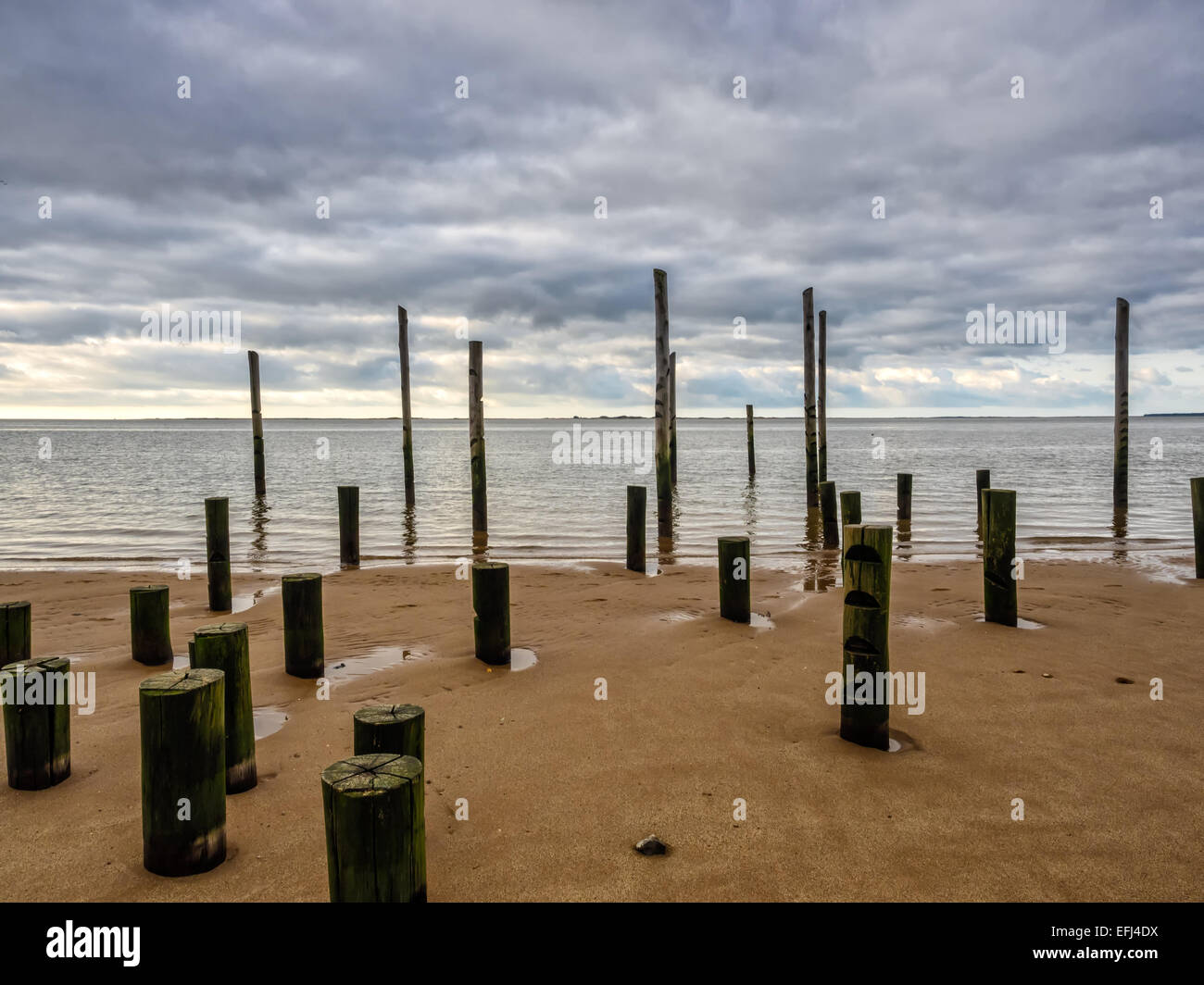 Strandpromenade am Wattenmeer in Hjerting, Esbjerg, Dänemark ...