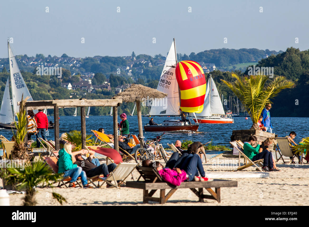 Seaside Beach am Baldeneysee in Essen, ehemalige Lido, 65000 qm ...