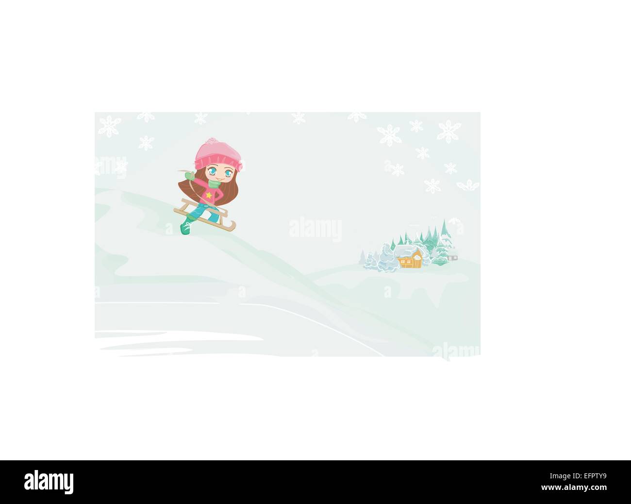 Winter rodel lachen Stock-Vektorgrafiken kaufen - Alamy