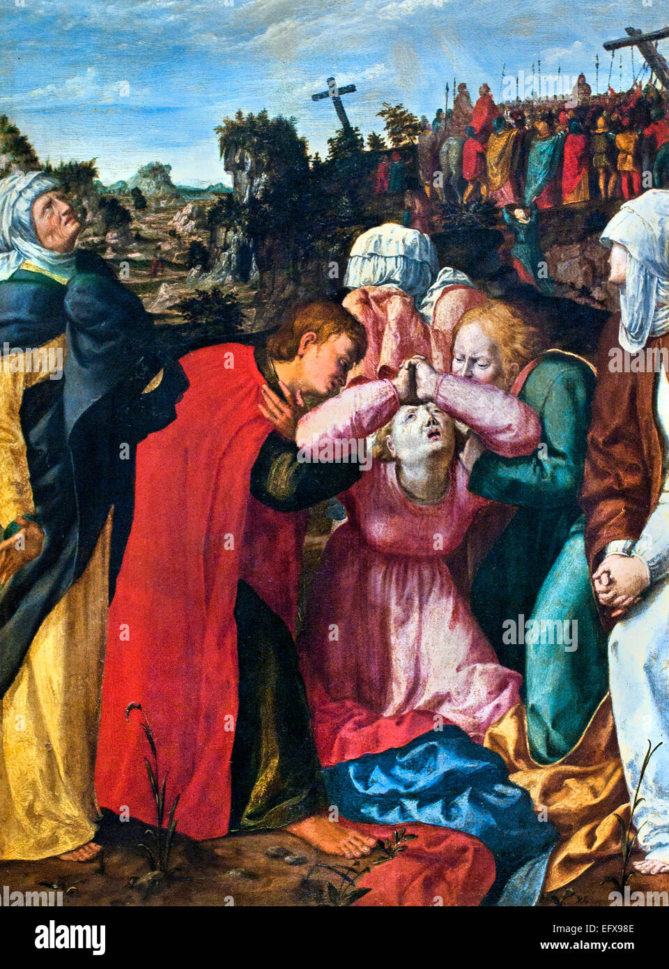 Die Jungfrau Maria und trauernden bei der Kreuzigung 1588 Philipp Uffenbach (1566-1636) war ein ...