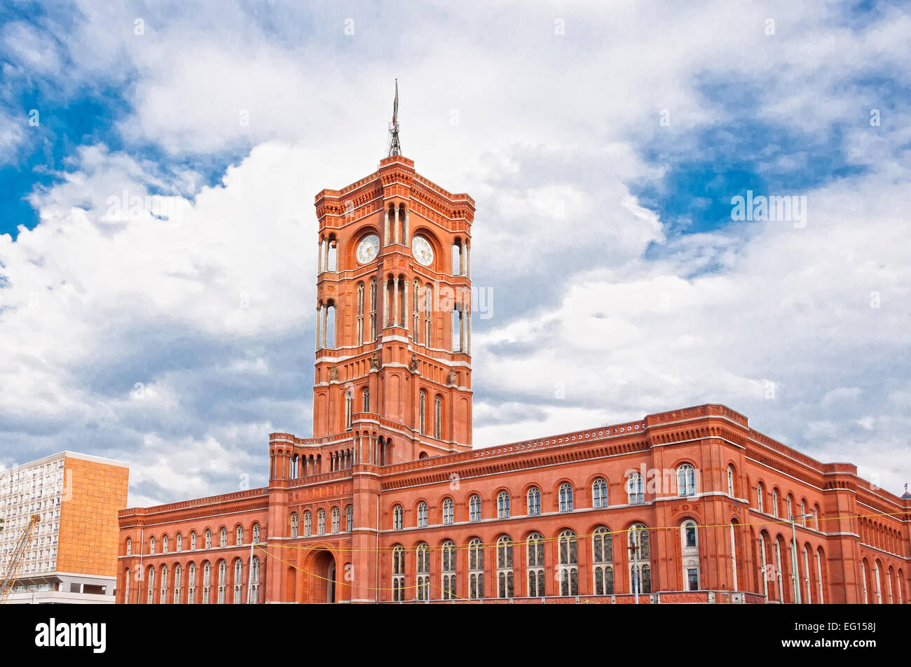 Außenseite des Rotes Rathaus am Alexanderplatz, Berlin, Deutschland ...