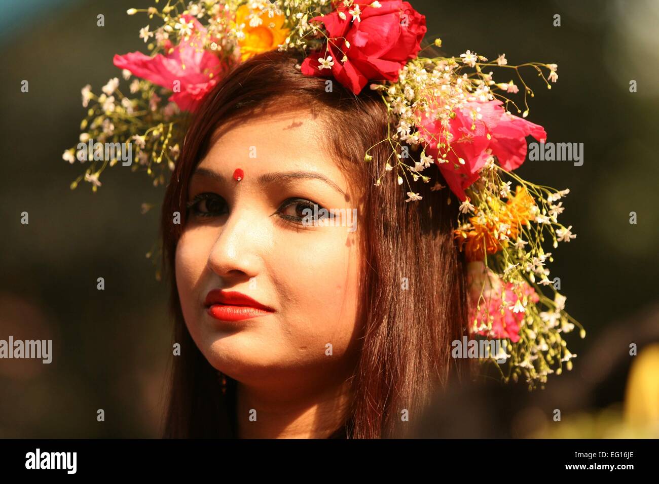 Dhaka Bangladesch 13 Feb 2015 Junge Bengalische Frauen Selbst Mit