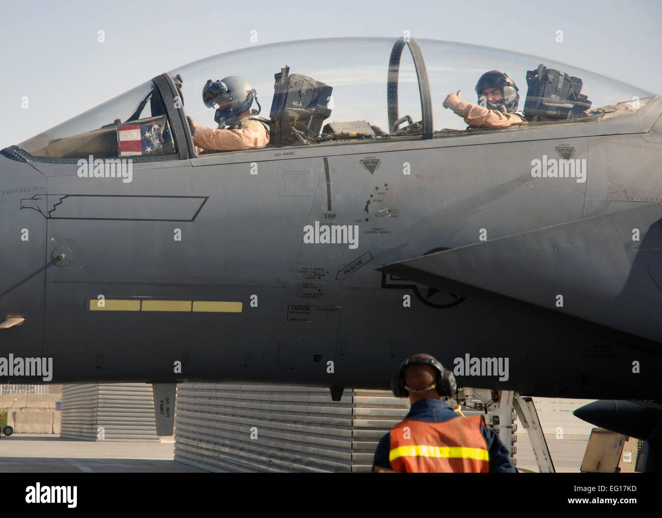 Eine F-15E Strike Eagle pilotiert von US Air Force Captain Frank Fryar ...