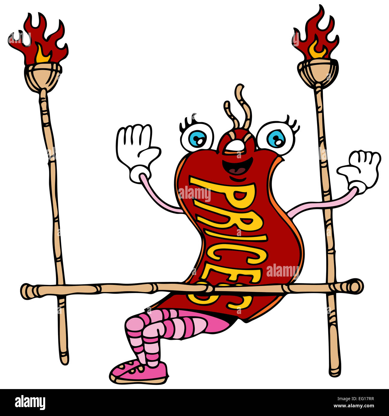 Ein Bild von einem Cartoon Preisschild Limbo Tanz Stockfotografie - Alamy