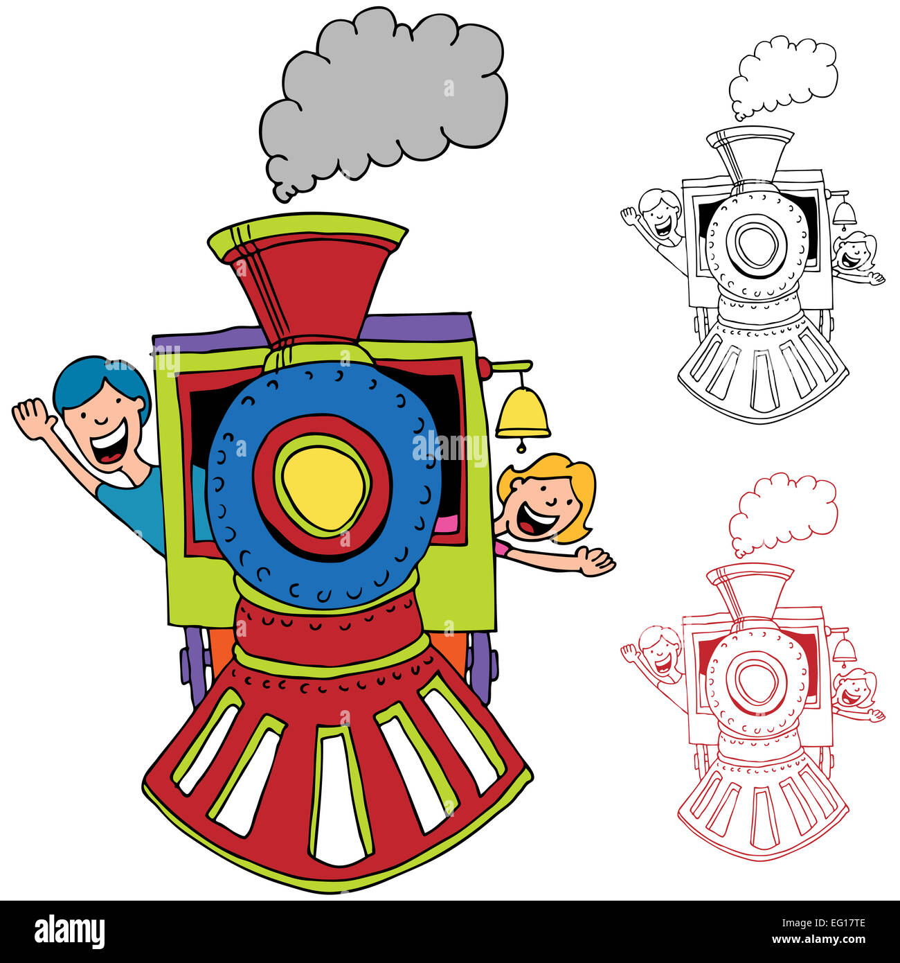 Ein Bild von Kindern, die mit dem Zug fahren Stockfotografie - Alamy