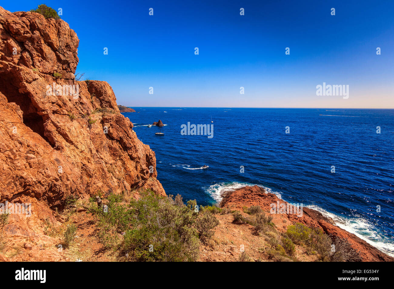 Calanque des Roches rouge Massif de l'Esterel Frejus Cote d'Azur ...
