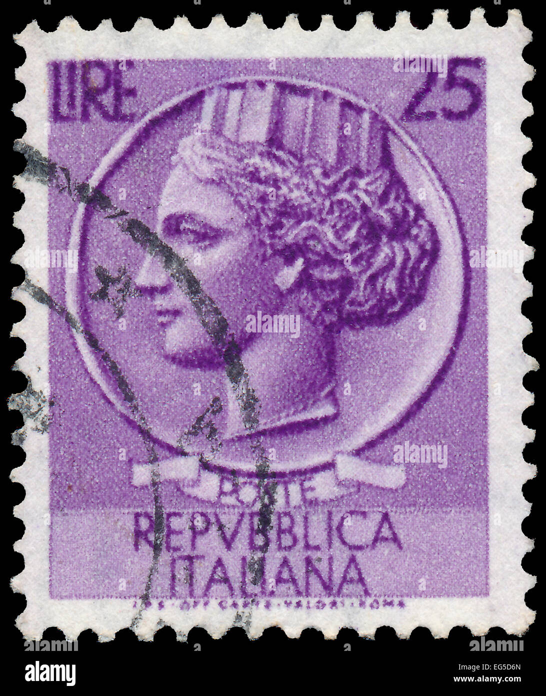 Italien - ca. 1953: Eine Briefmarke gedruckt in Italien zeigt Italia ...