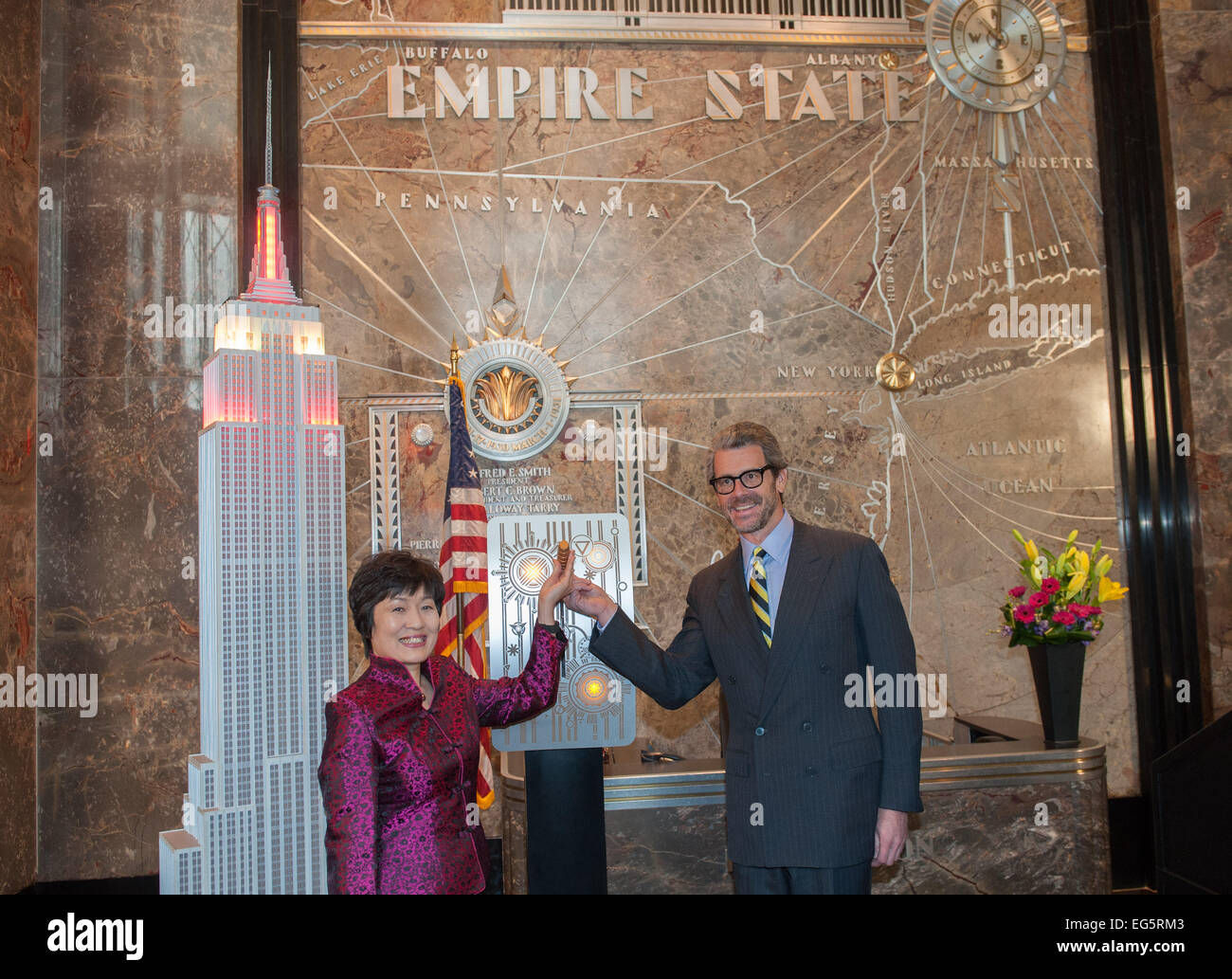 Manhattan, New York, USA. 17. Februar 2015. Botschafter ZHANG QIYUE ...