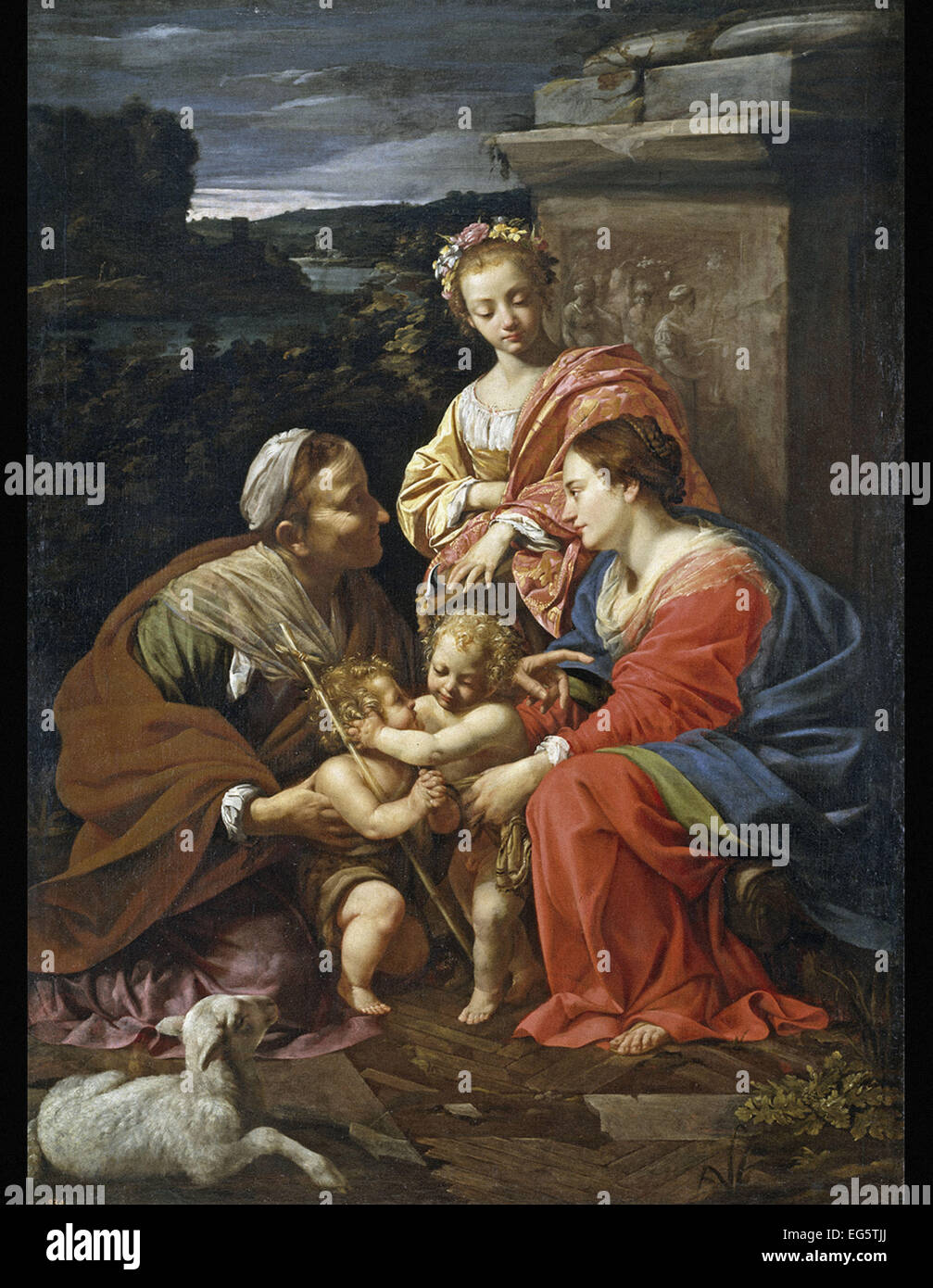 Simon Vouet Jungfrau und Kind mit St. Elisabeth, der Säugling Saint ...