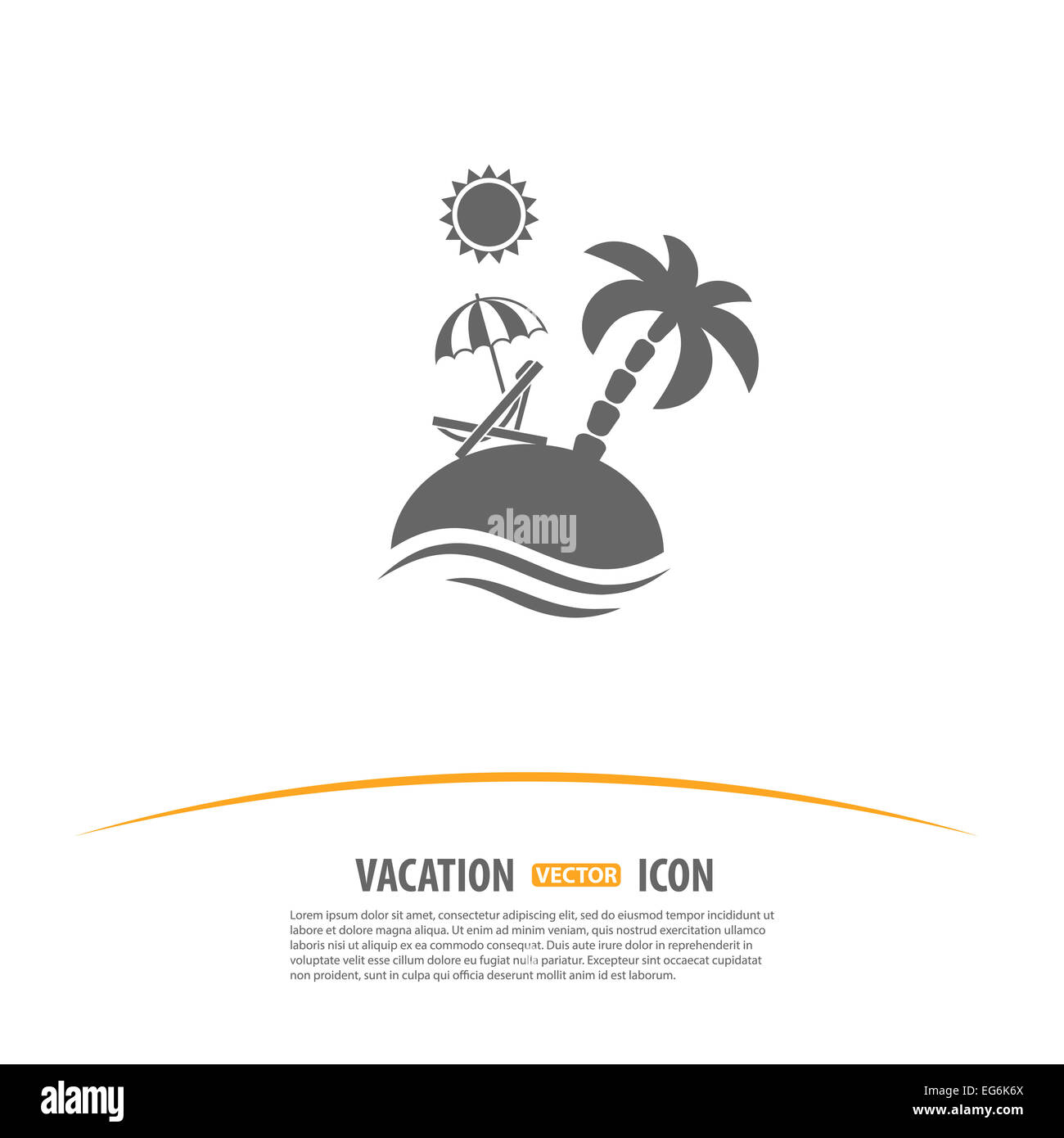 Reisen, Tourismus und Ferien-Logo-Design-Vorlage. Insel mit Palmen ...