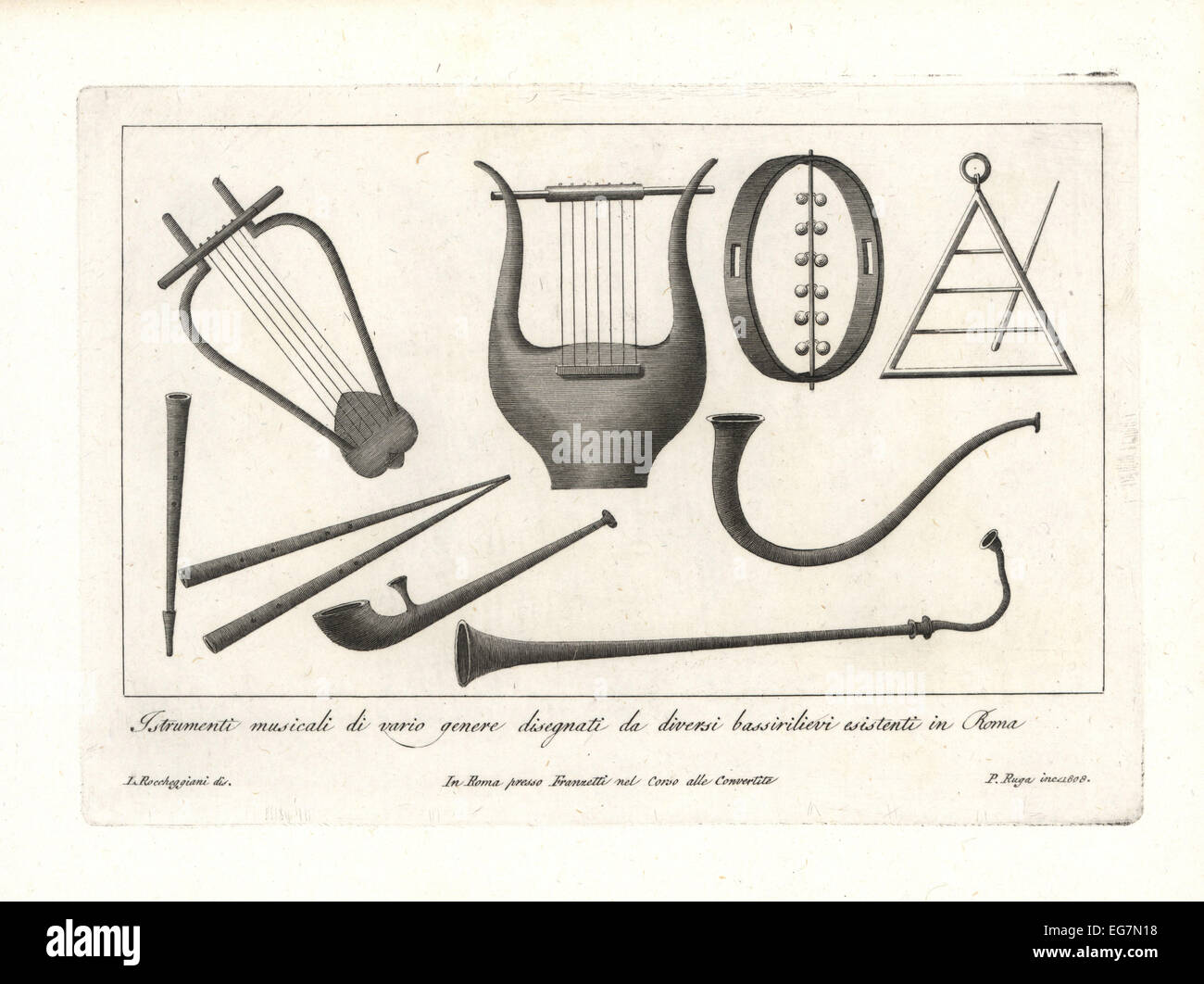 Musikinstrumente: Cithara, Sistrum, Horn, Tamburin, Rohr, Tibia, etc ...