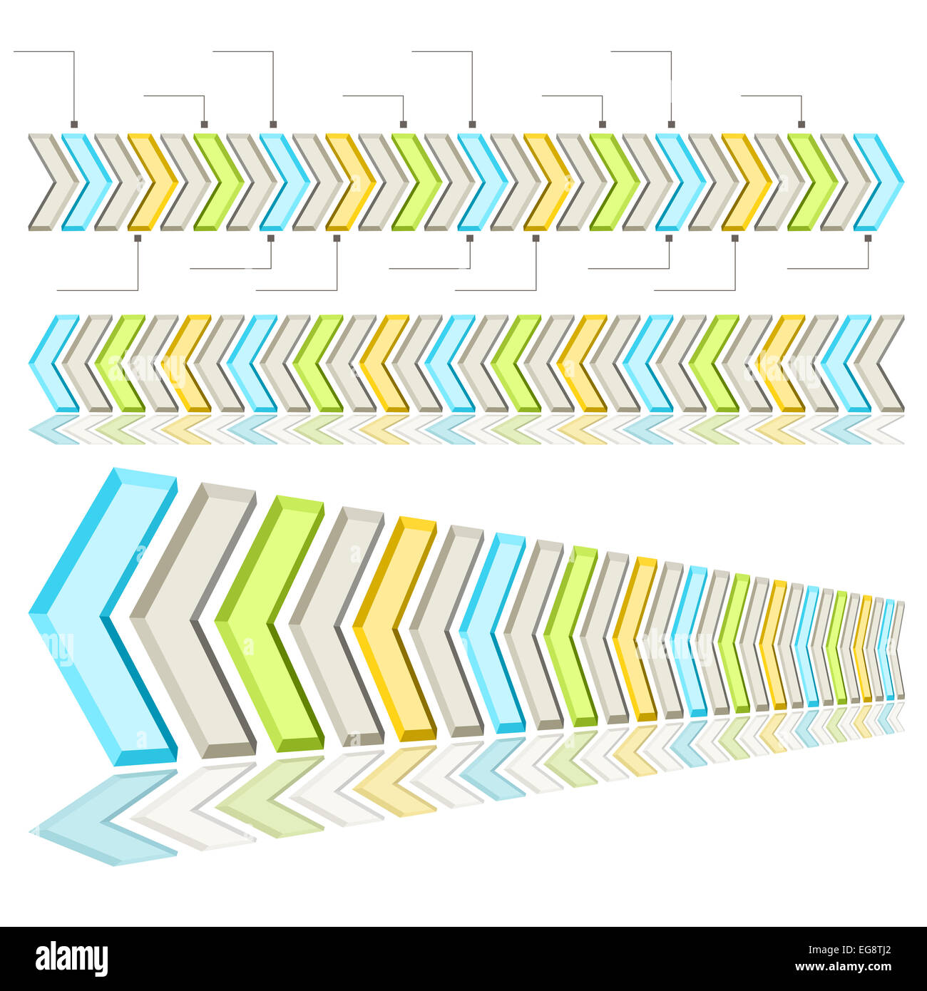 Ein Bild von einem 3d linear Timeline-Pfeil Stockfotografie - Alamy