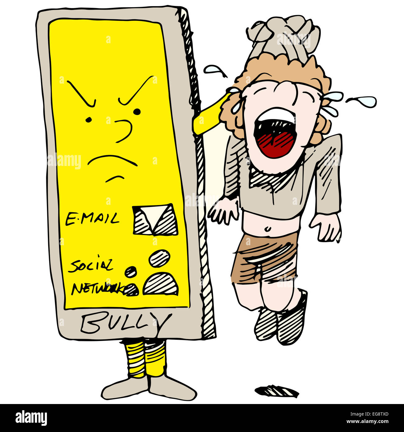 Cyber bullying cartoon -Fotos und -Bildmaterial in hoher Auflösung – Alamy