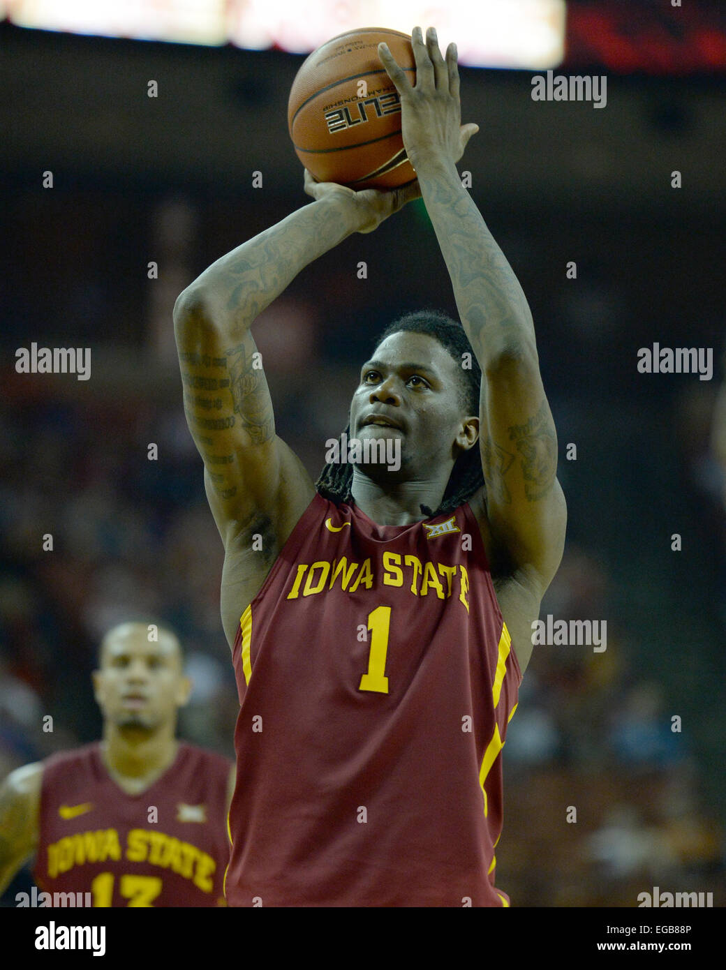 21. Februar 2015. Jameel McKay #1 der Iowa State Zyklone in Aktion ...