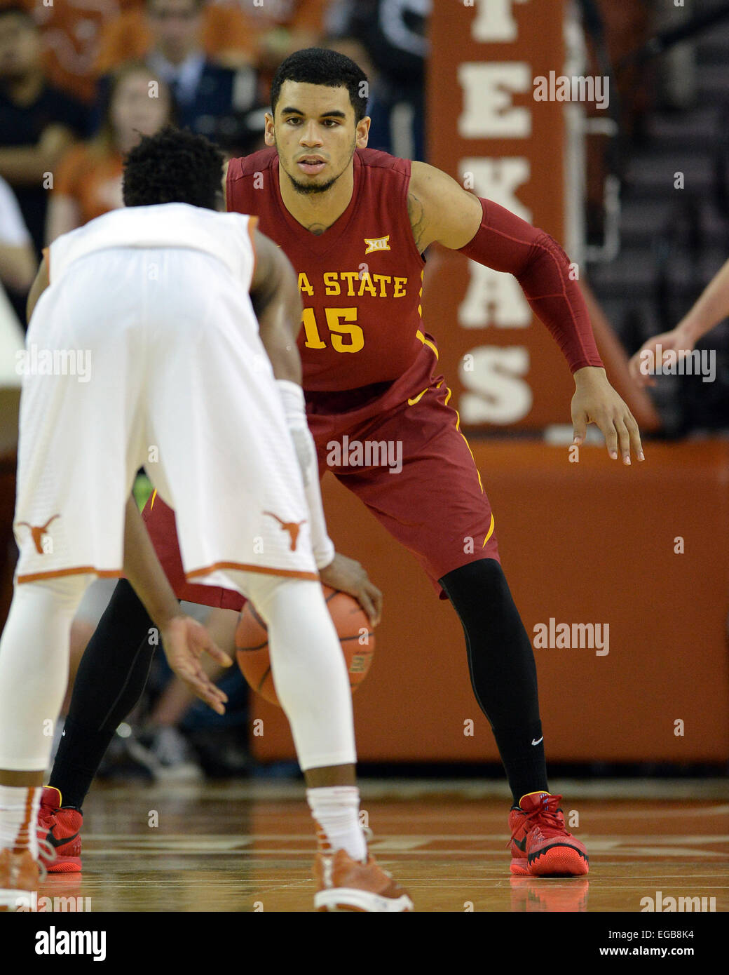 21. Februar 2015. NAZ lange #15 der Iowa State Zyklone in Aktion gegen ...