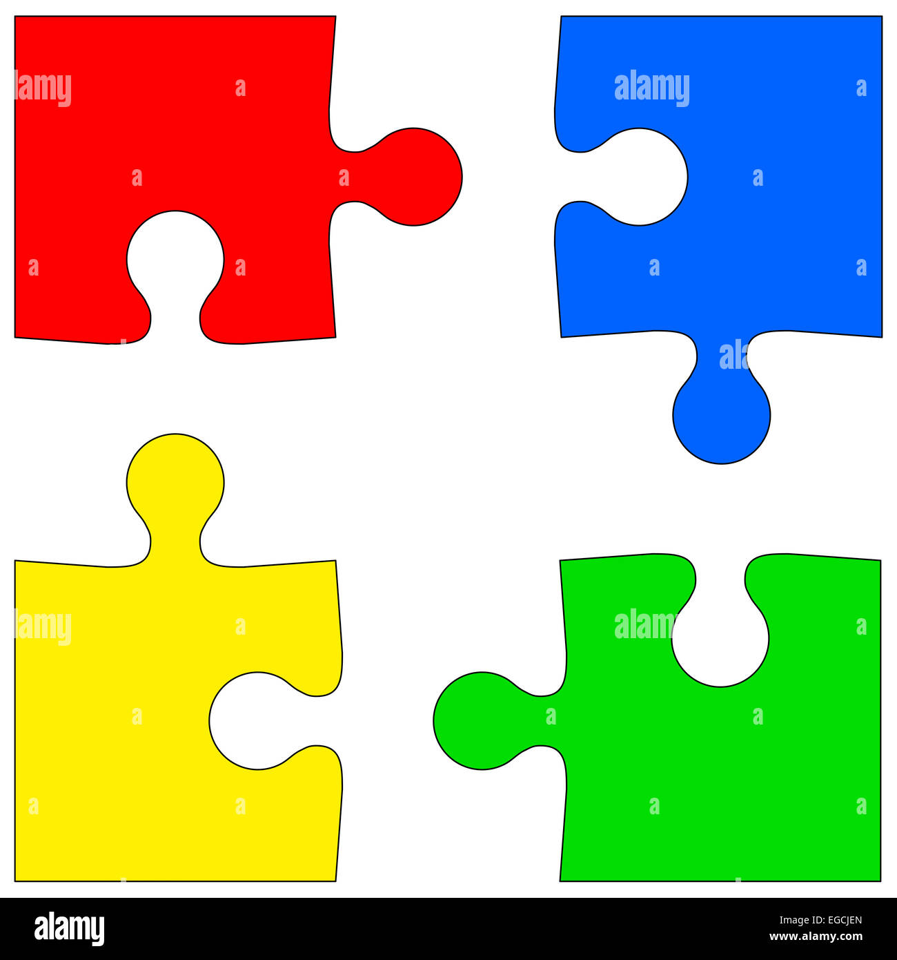Four Jigsaw Puzzle Pieces On Stockfotos & Four Jigsaw Puzzle Pieces On ...