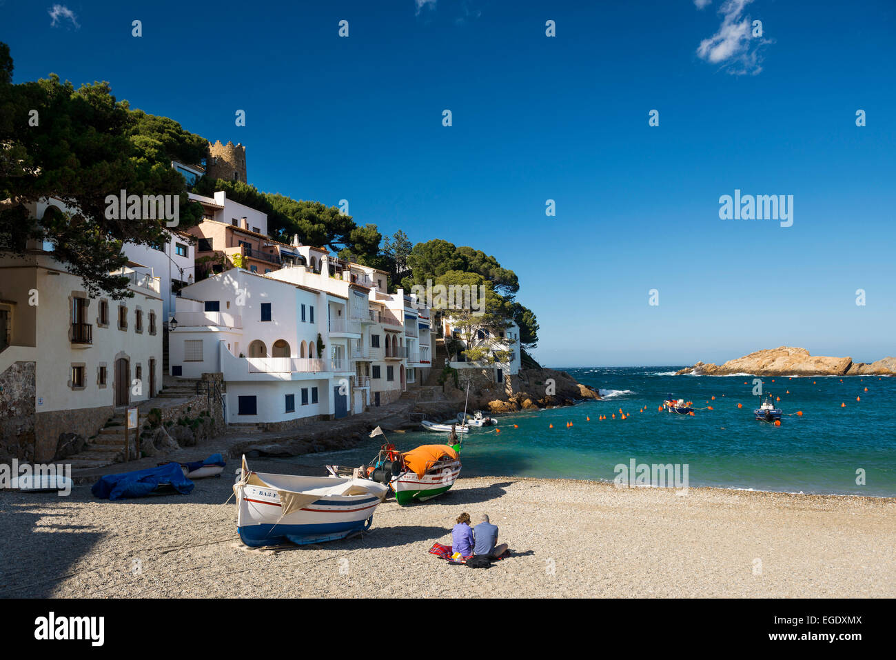 Strand von Calella de Palafrugell, Palafrugell, Costa Brava, Spanien ...