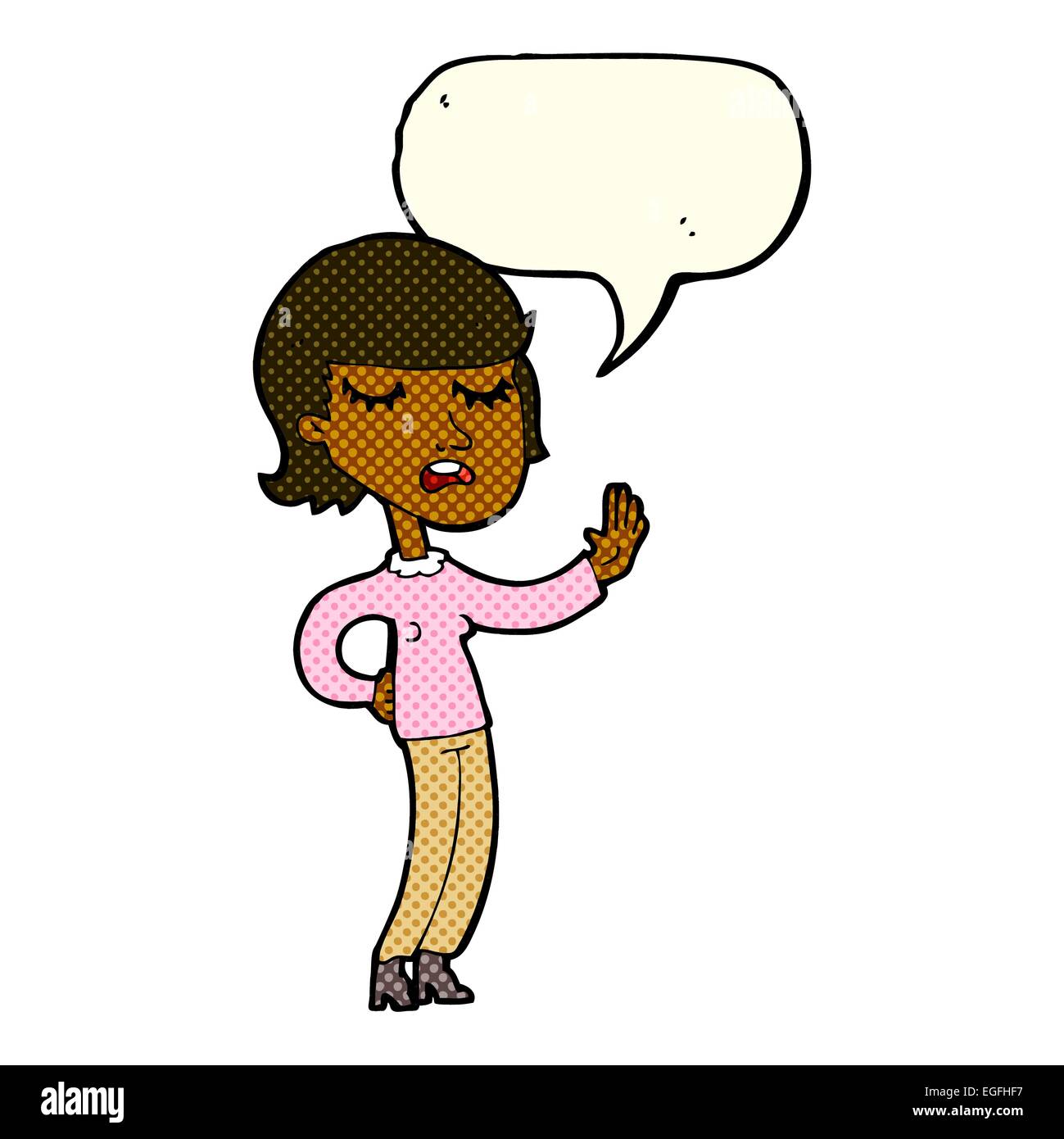 Cartoon-Frau ignorieren mit Sprechblase Stock-Vektorgrafik - Alamy