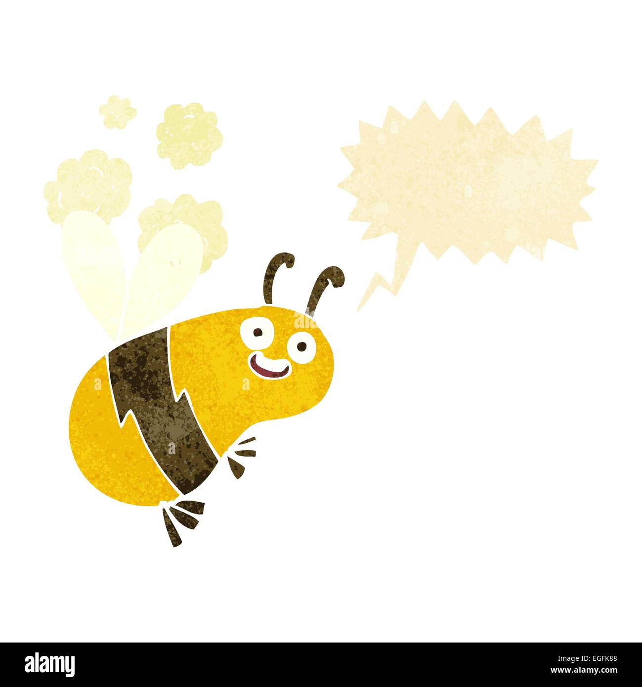 Lustige Comic-Biene mit Sprechblase Stock-Vektorgrafik - Alamy