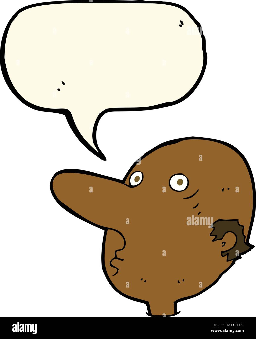 Cartoon Glatze Mann mit Sprechblase Stock-Vektorgrafik - Alamy