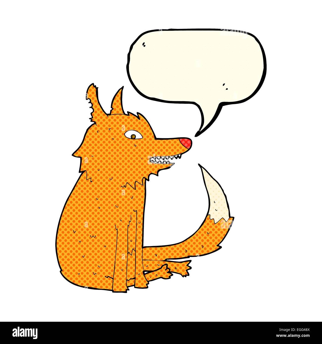 Cartoon Fuchs sitzen mit Sprechblase Stock-Vektorgrafik - Alamy
