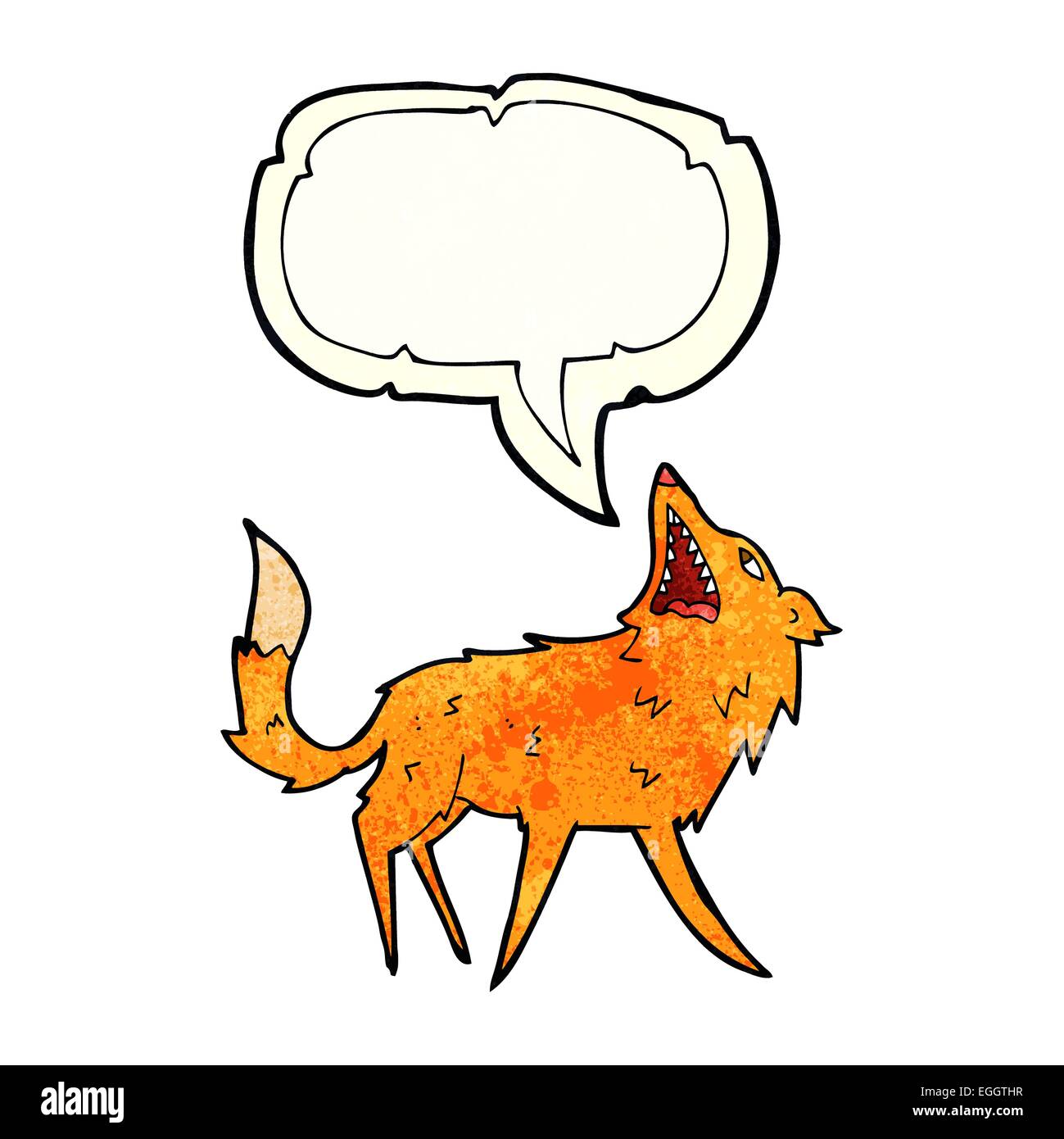 Cartoon schnappen Fuchs mit Sprechblase Stock-Vektorgrafik - Alamy