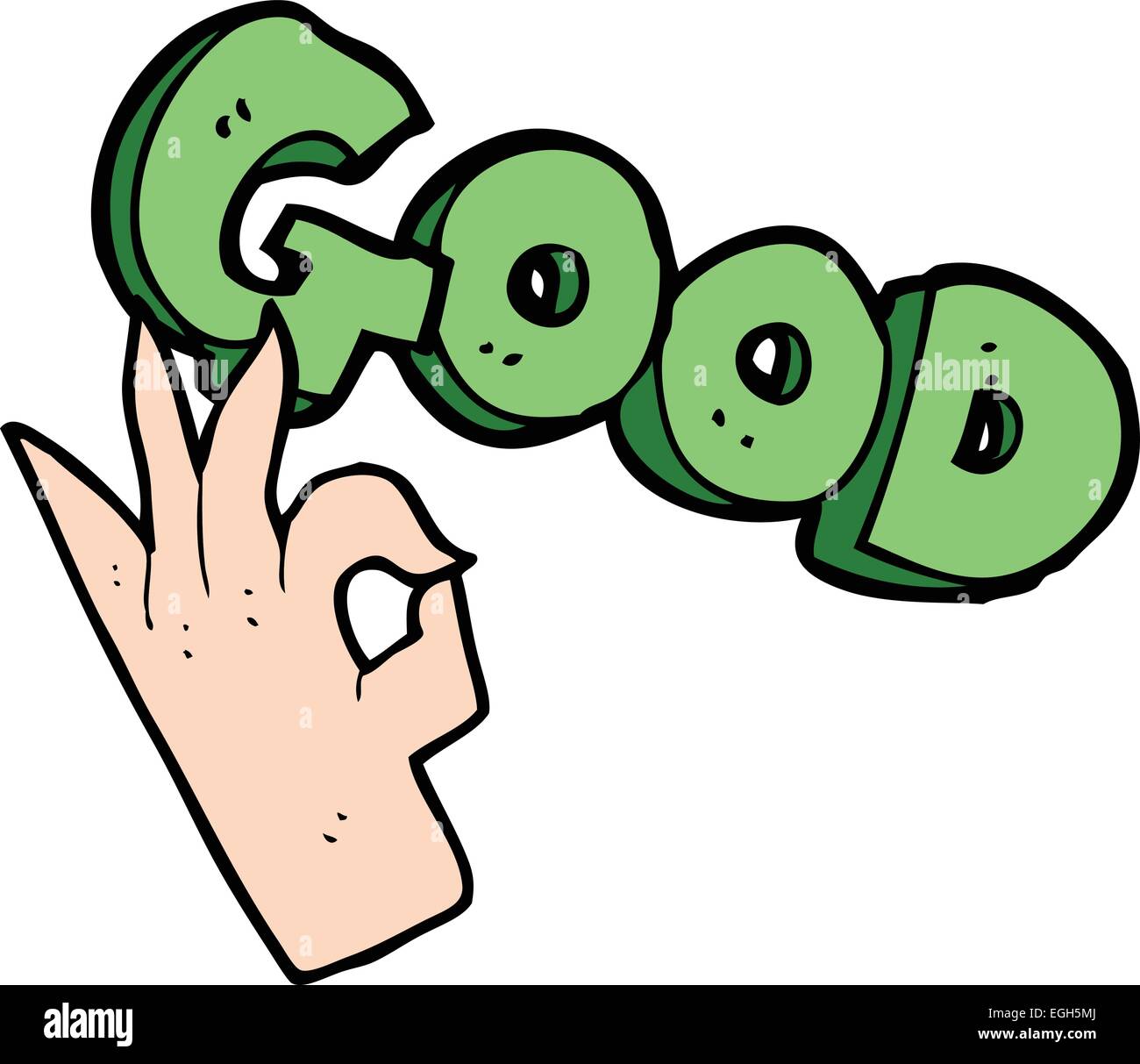 Cartoon gutes Symbol mit hand Stock-Vektorgrafik - Alamy