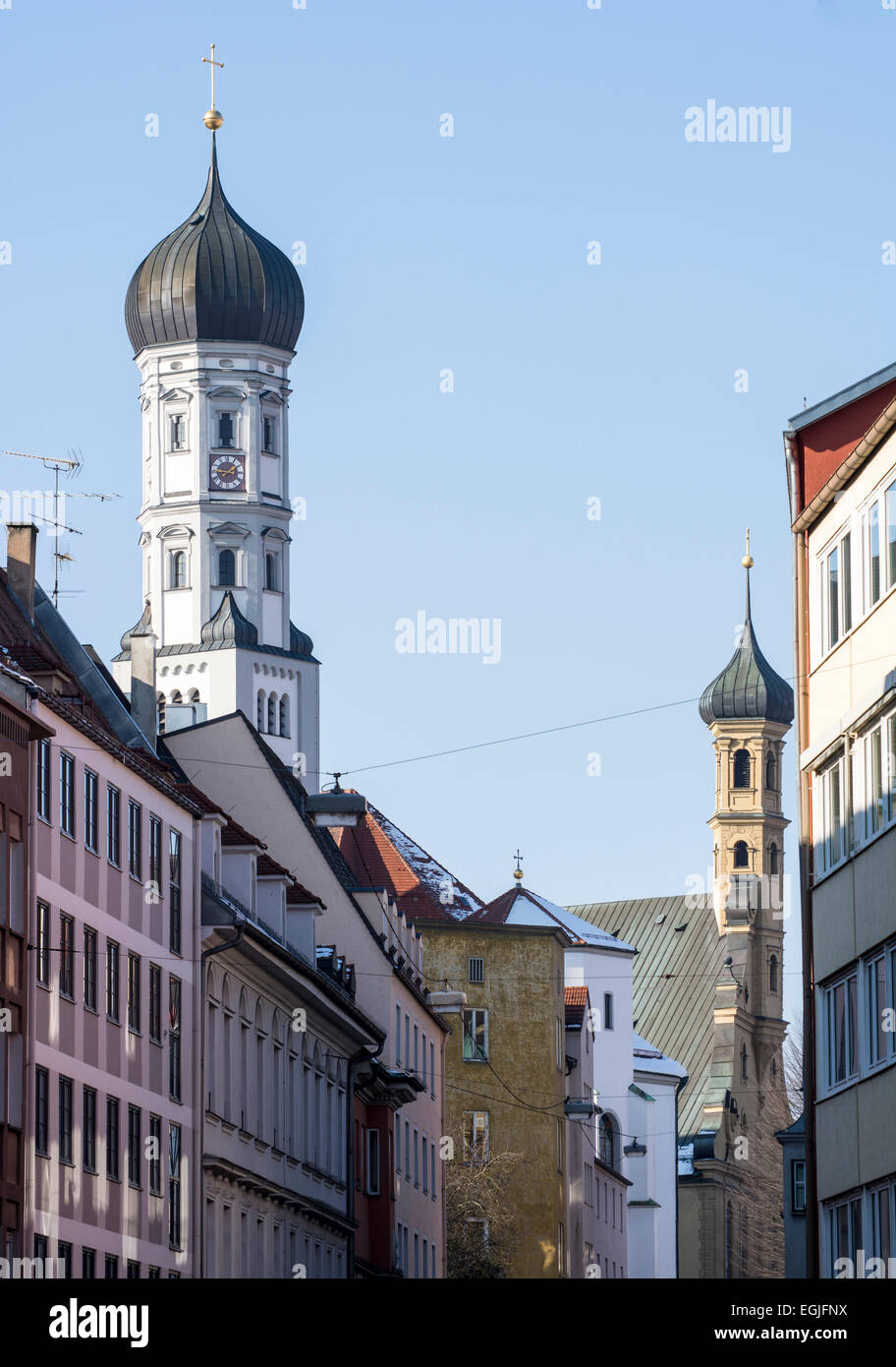 Heilig-Kreuz-Kirche in Augsburg (Deutschland, Bayern Stockfotografie ...